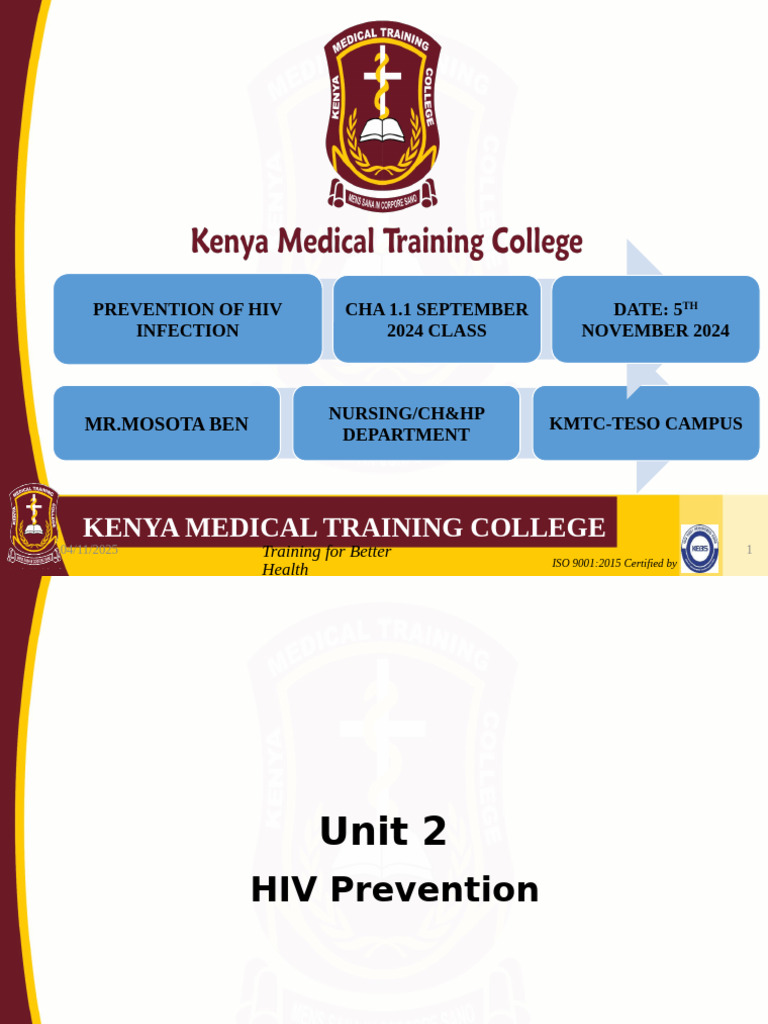 HIV Prevention Strategies at KMTC | PDF