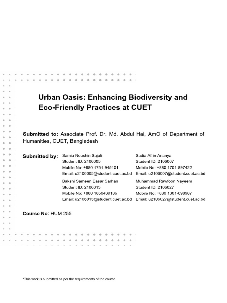 Green Campus Research Paper | PDF | Sustainability | Survey Methodology