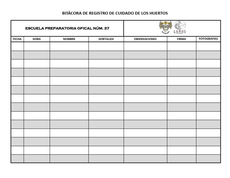 Formato - Bitacora - Huertos Verticales | PDF