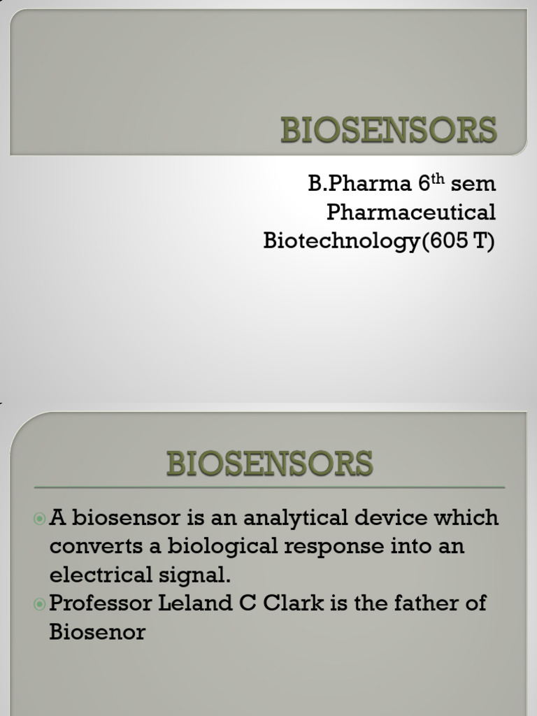 Biosensors Working And Application In Pharmaceutical Industry Pdf