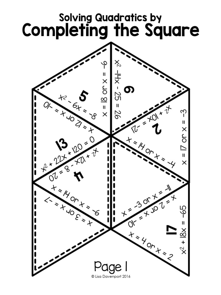Completing The Square Triangle Puzzle | PDF