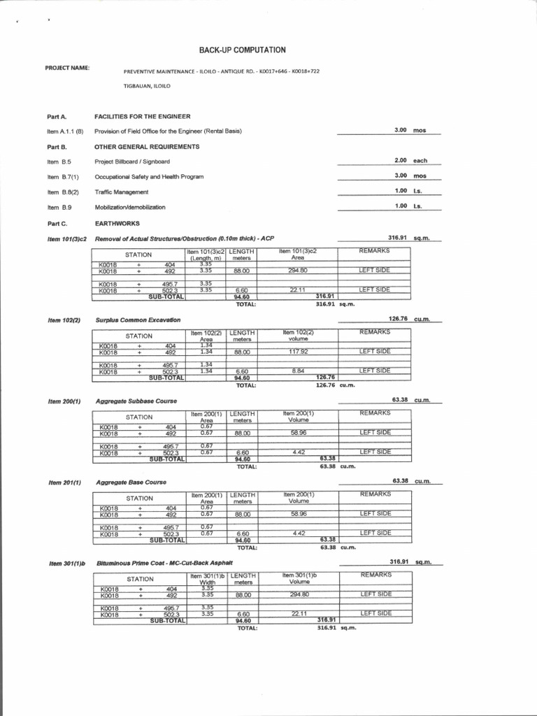 Back Up Computation | PDF