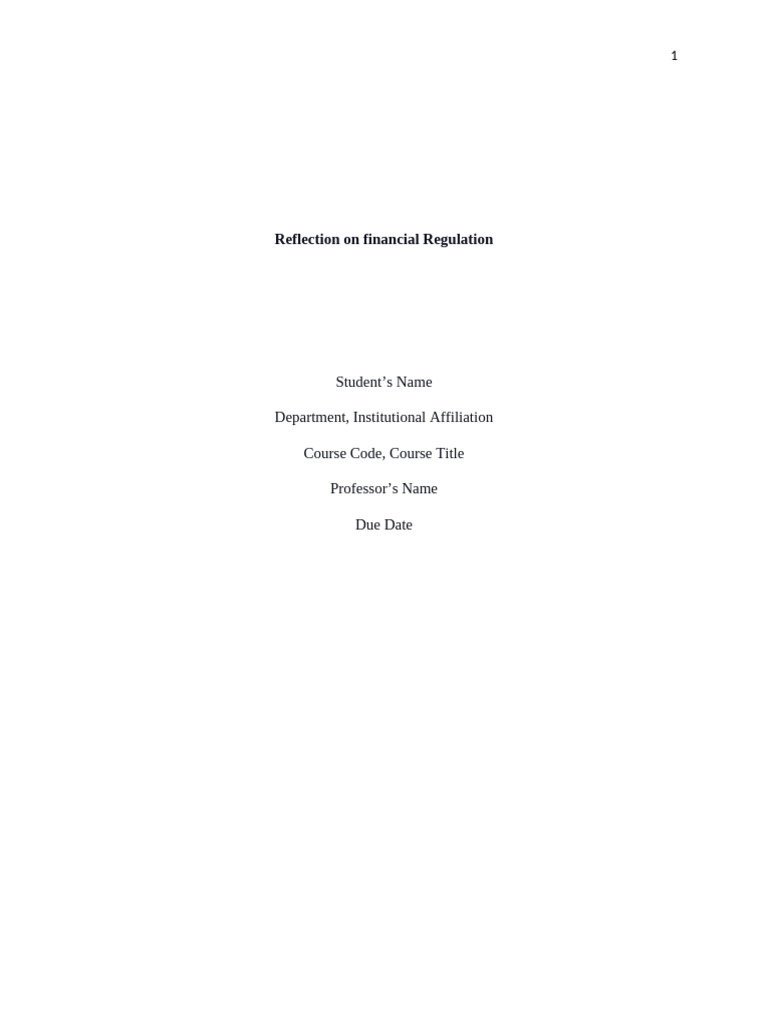 Financial Regulation: Ensuring Market Integrity | PDF | Banks | Federal ...