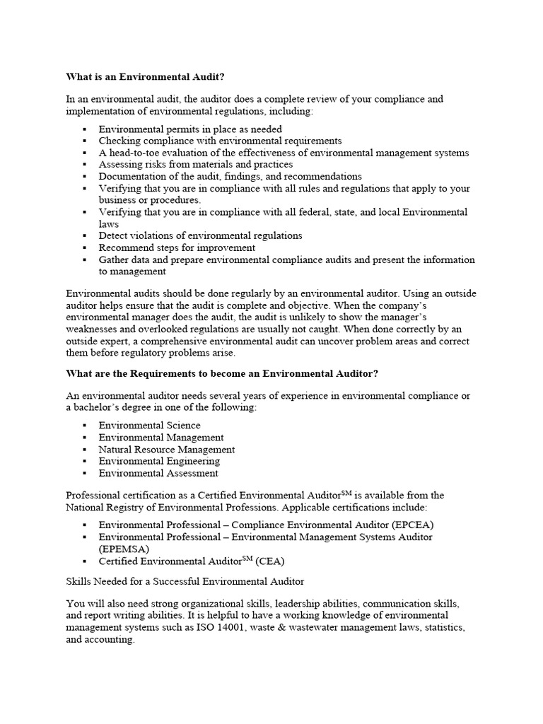Understanding Environmental Audits | PDF | Audit | Regulatory Compliance