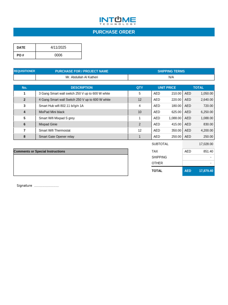 10.purchase Order For Mr. Abdullah Al Katheri | PDF | Electronics ...