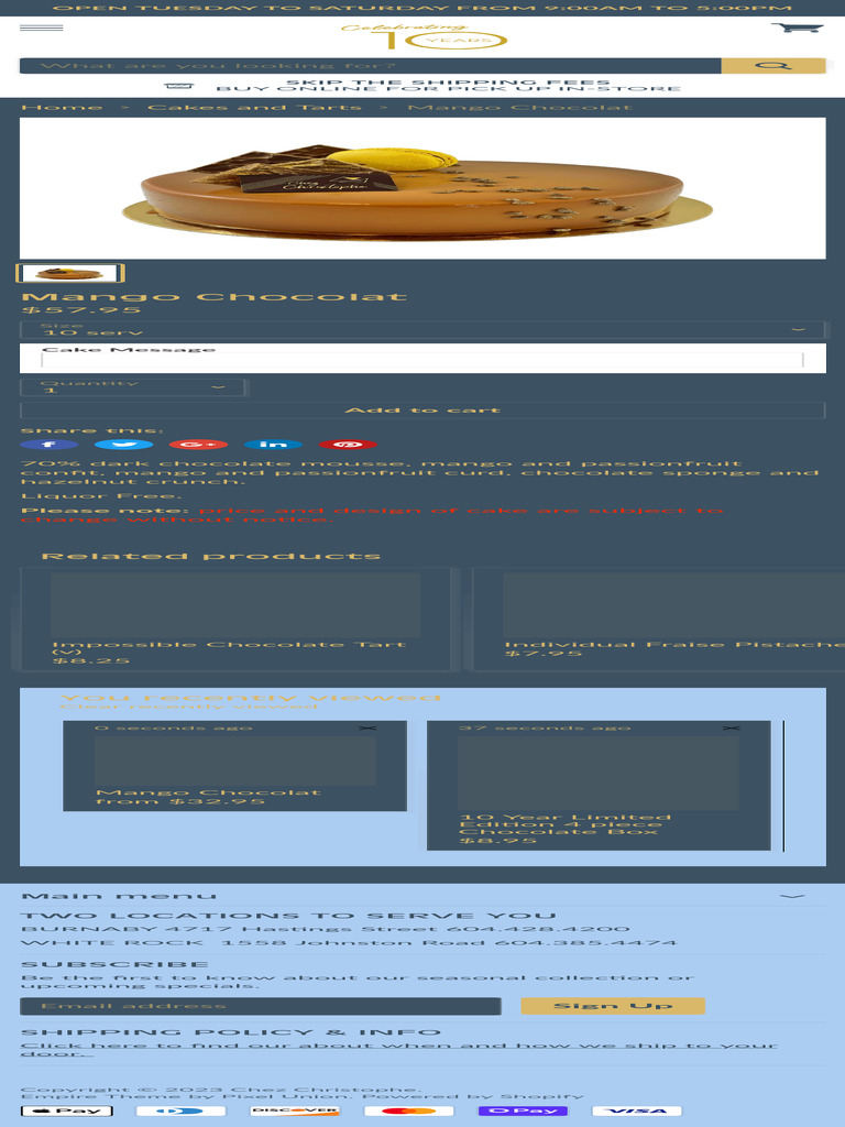 Mango Chocolat - Chez Christophe | PDF
