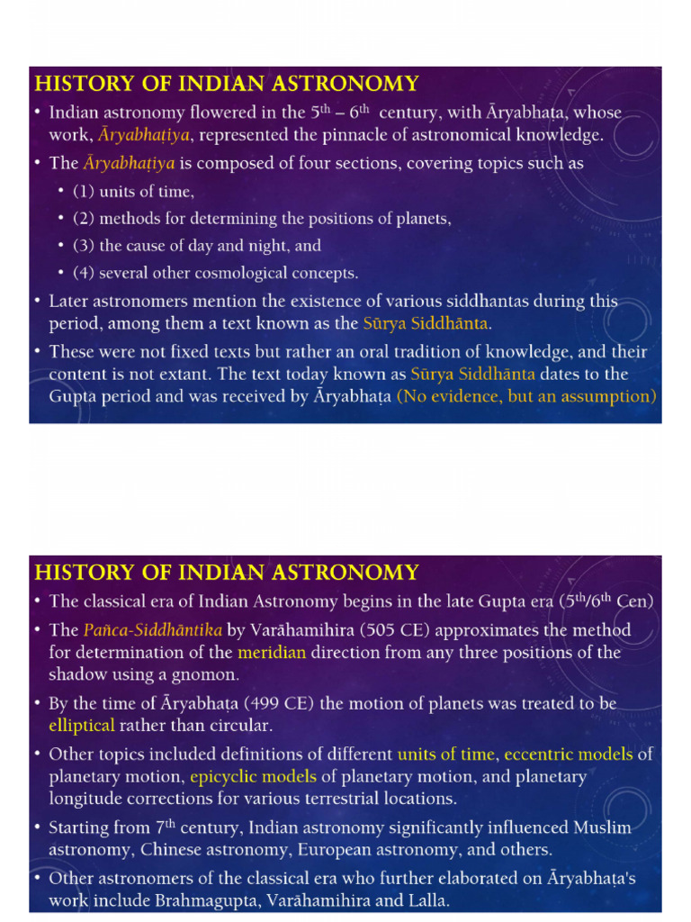 History of Indian Astronomy 280225 | PDF