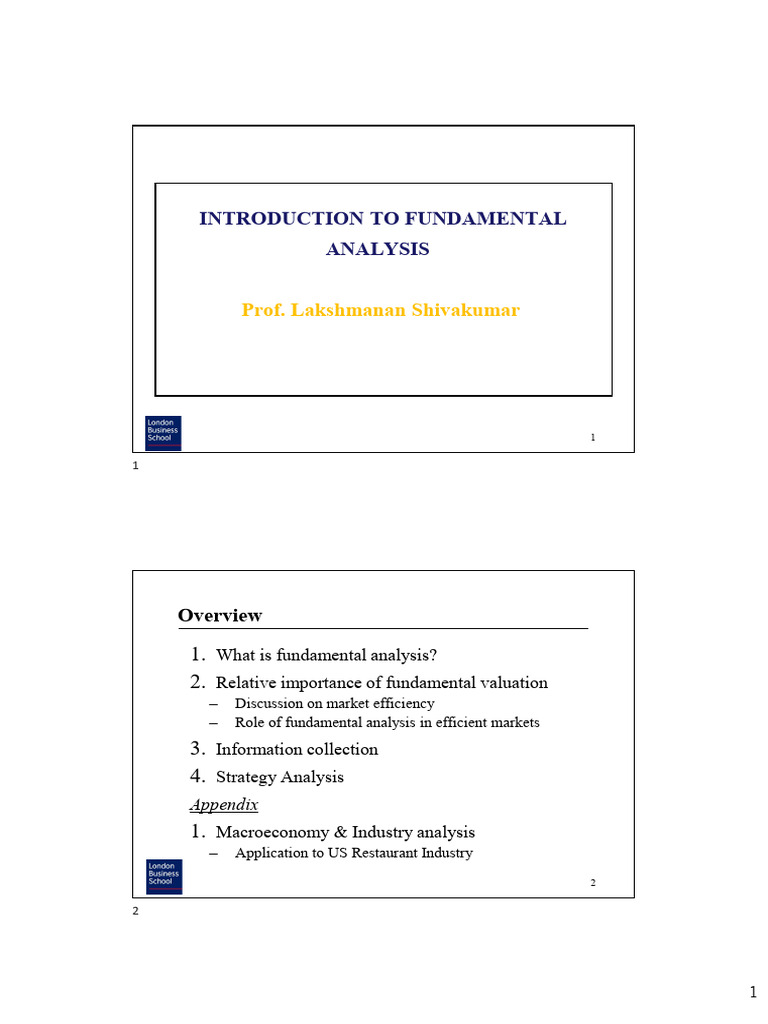 Understanding Fundamental Analysis Basics | PDF | Valuation (Finance ...
