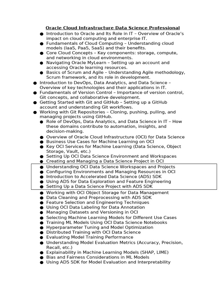 Oracle Cloud Infrastructure Data Science Professio | PDF | Cloud ...