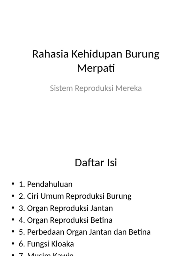 Sistem Reproduksi Burung Merpati | PDF