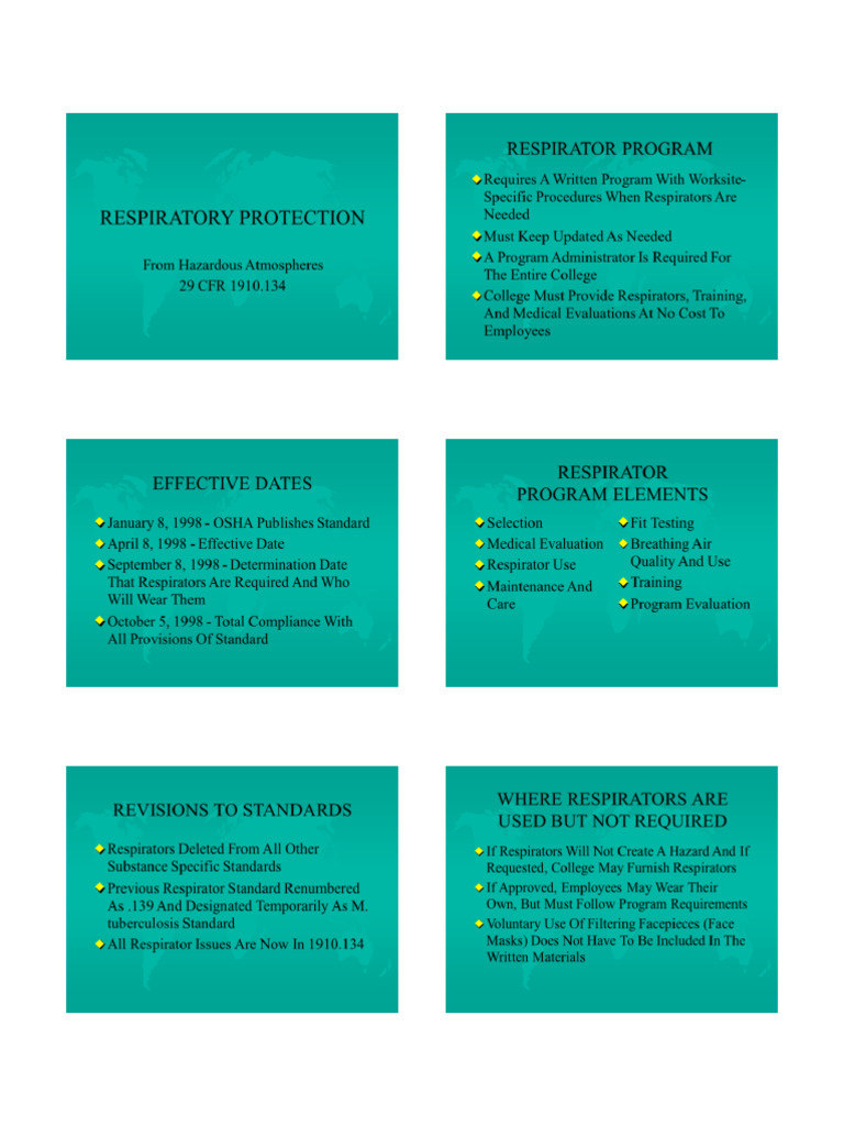 OSHA Respiratory Protection Standards | PDF | Labor Relations | Workplace