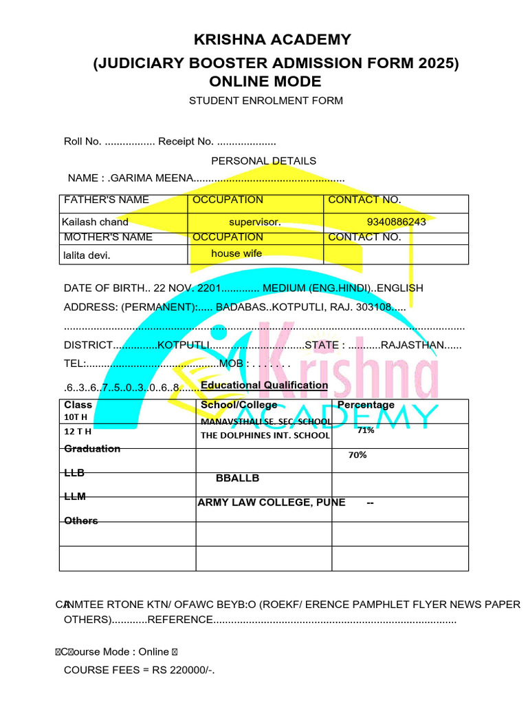 Judiciary From Admission Form (1) .PDF - 20250411 - 110826 - 0000 | PDF
