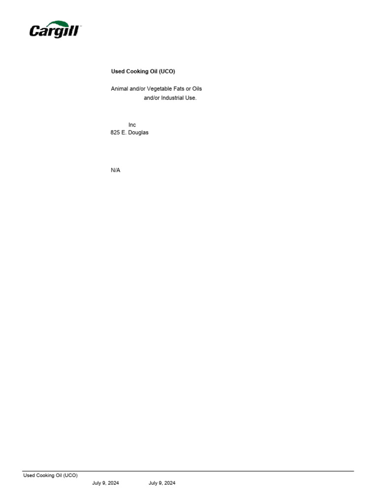 Used Cooking Oil Safety Data Sheet | PDF | Dangerous Goods | Personal ...