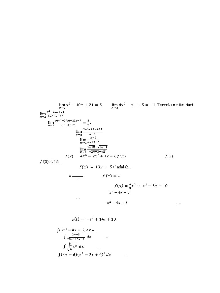 Latihan Pas Matematika Wajib Xi | PDF