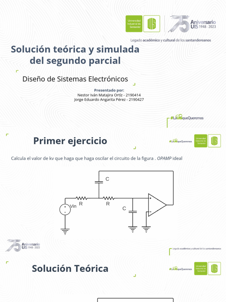 Solucion Teorico - Practica Parcial 2 | PDF | Amplificador operacional | Circuitos análogos