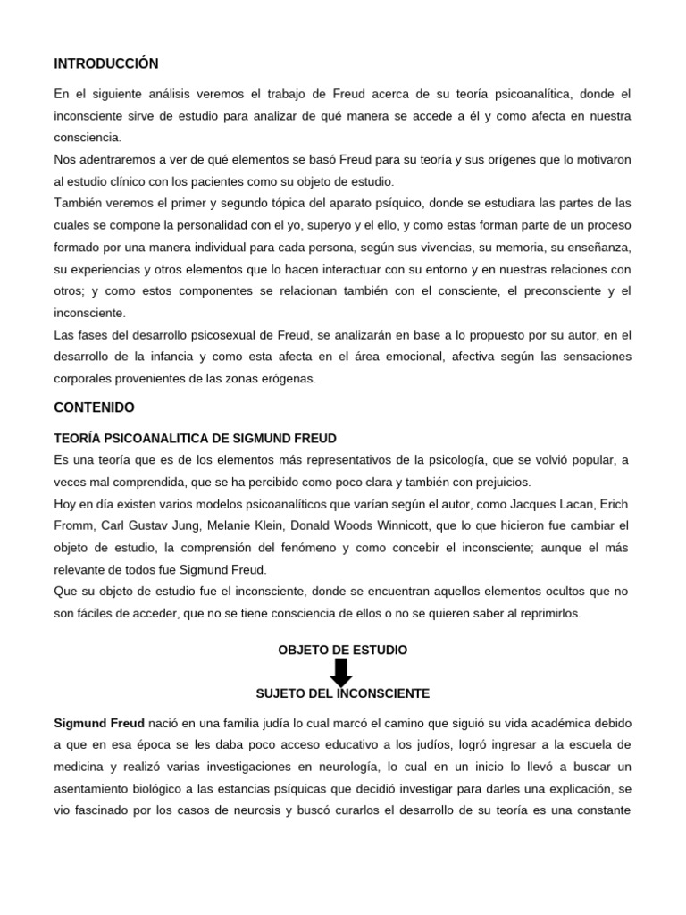 EL PSICOANALISIS Y LAS 5 ETAPAS DEL DESARROLLO PSICOSEXUAL | PDF | Mente inconsciente ...