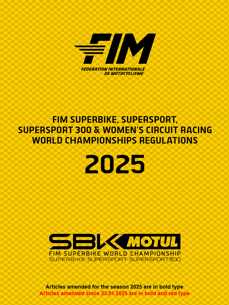 2025 FIM Racing Championships Regulations | PDF | Motorsport