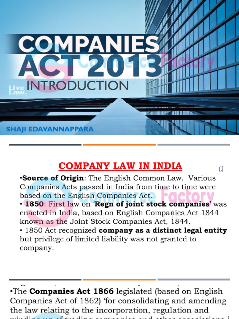 Overview of Companies Act 2013 | PDF | Companies | Limited Liability