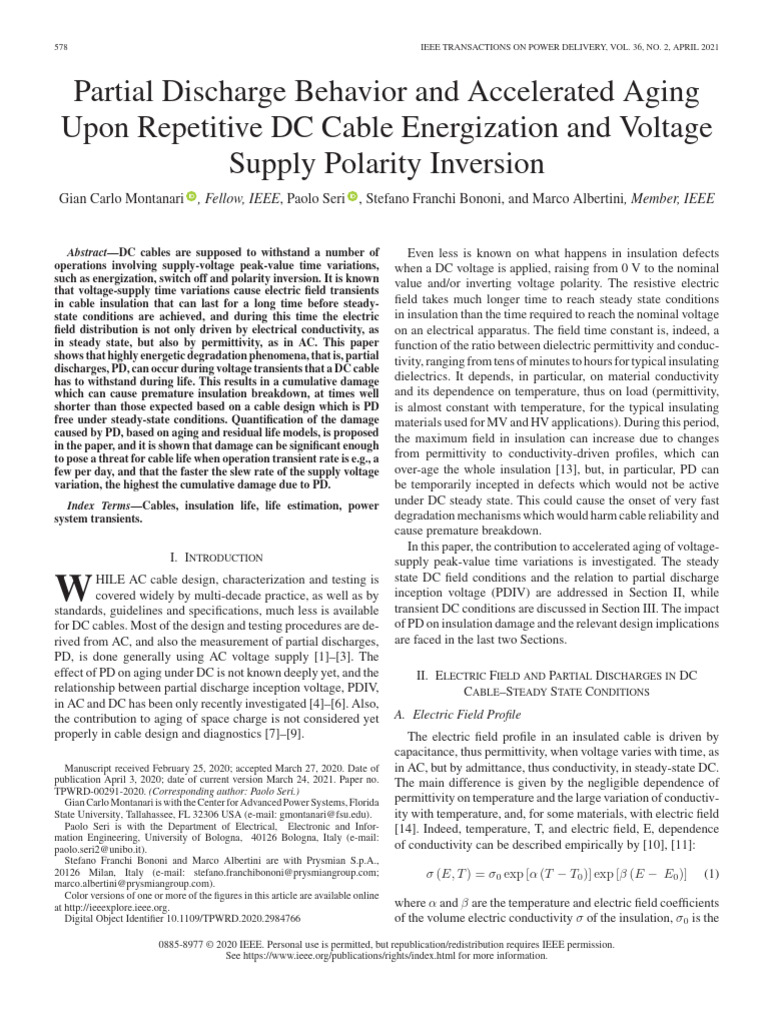 Partial Discharge Behavior and Accelerated Aging Upon Repetitive DC ...