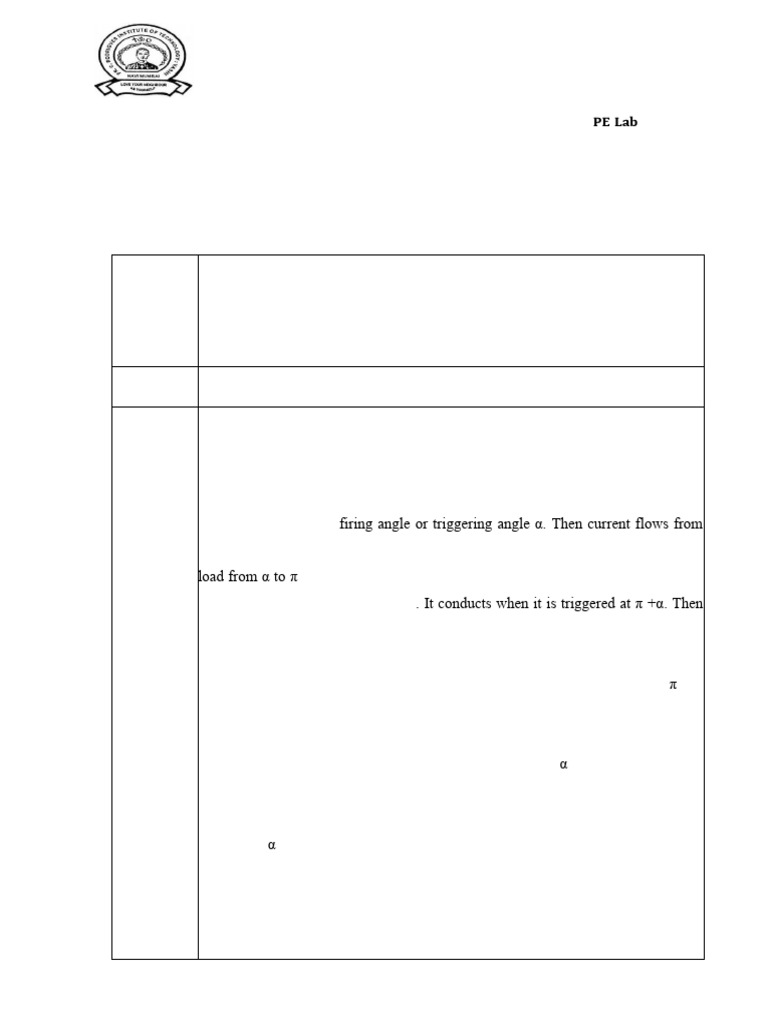 PE - Expt 7-Single Phase Fully Controlled Rectifier | PDF | Rectifier | Electrical Circuits