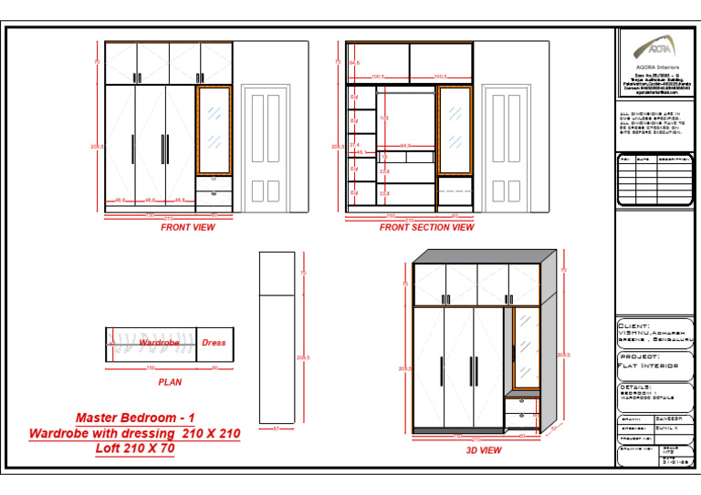 Master Bedroom Wardrobe Design Plan | PDF | Furniture | Interior Design