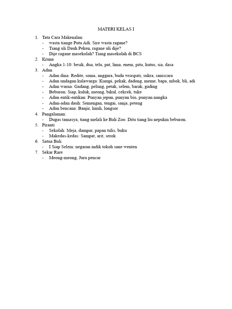 Panduan Entik-Entikan Bahasa Bali | PDF