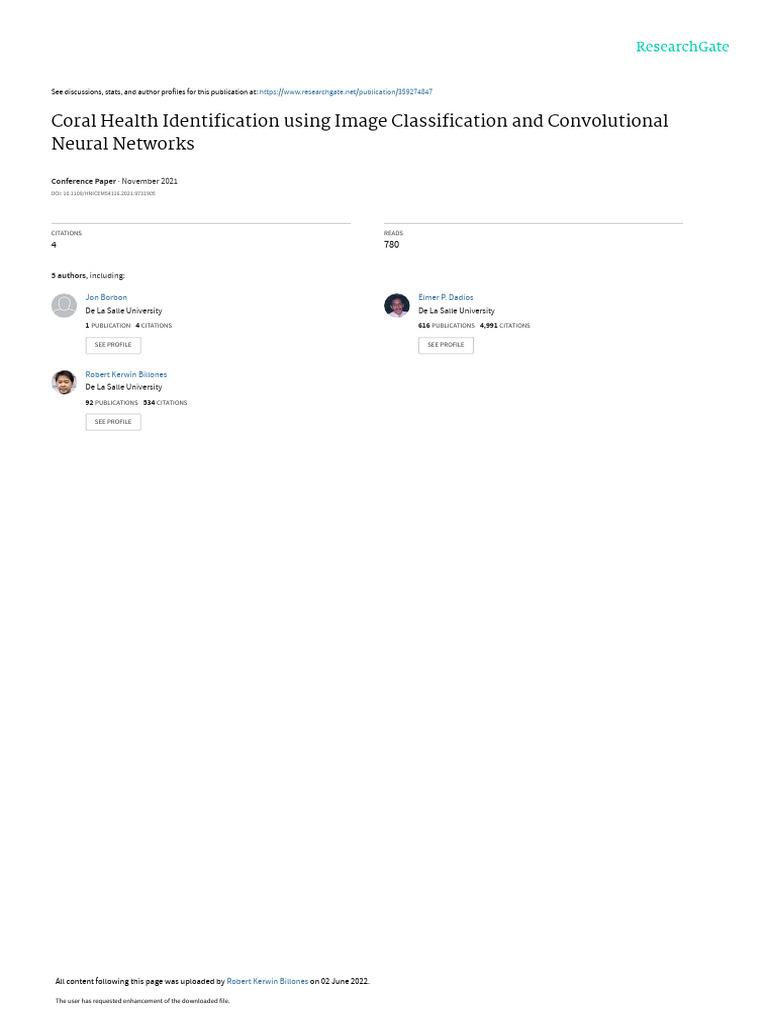 Coral-Health-Identification-using-Image-Classification-and-Convolutional-Neural-Networks | PDF ...