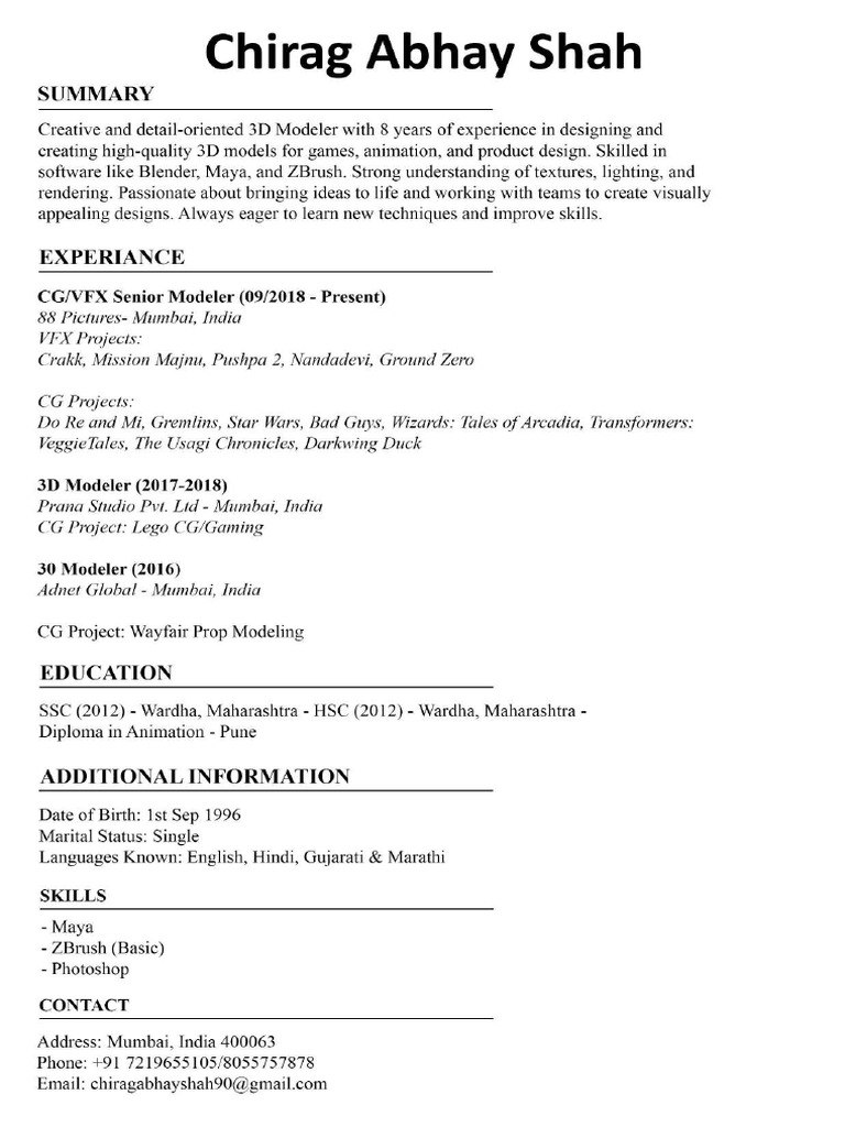 Chirag Resume | PDF