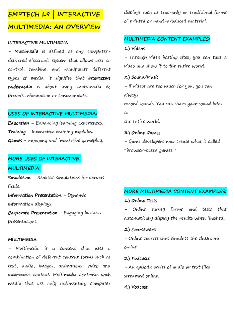 Overview of Interactive Multimedia Uses | PDF | Multimedia | Simulation