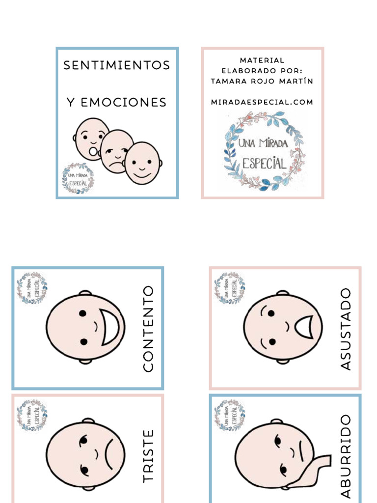 Nuevo Tarjetas Sentimientos y Emociones | PDF
