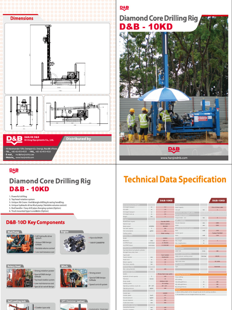 Hanjin D&B-10KD Drilling Rig Specs | PDF | Engines | Pump