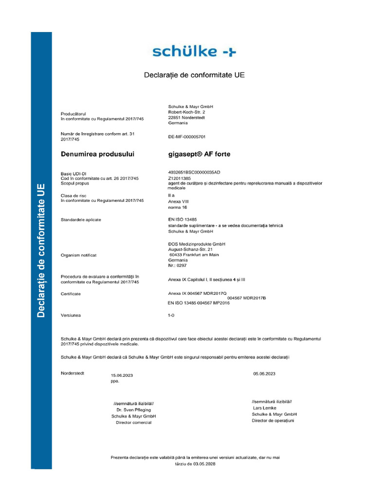 Gigasept AF Forte Document Nou | PDF