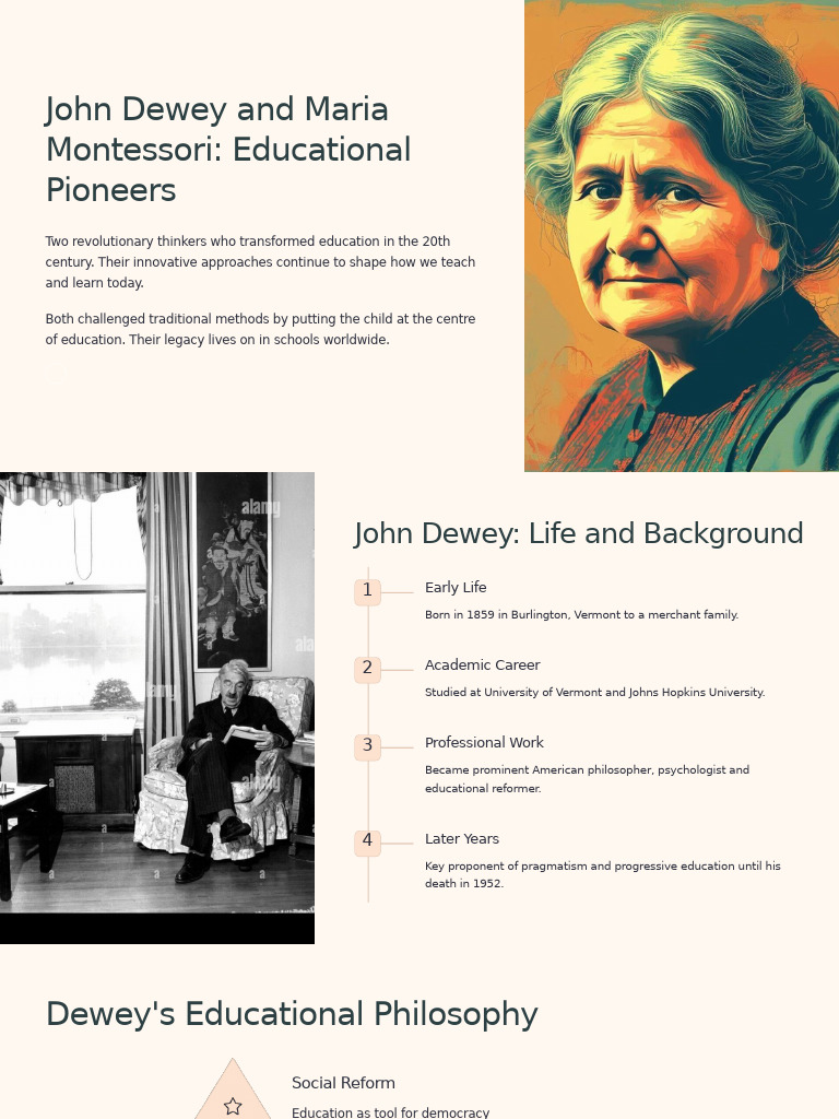 John Dewey and Maria Montessori Educational Pioneers | PDF | John Dewey ...