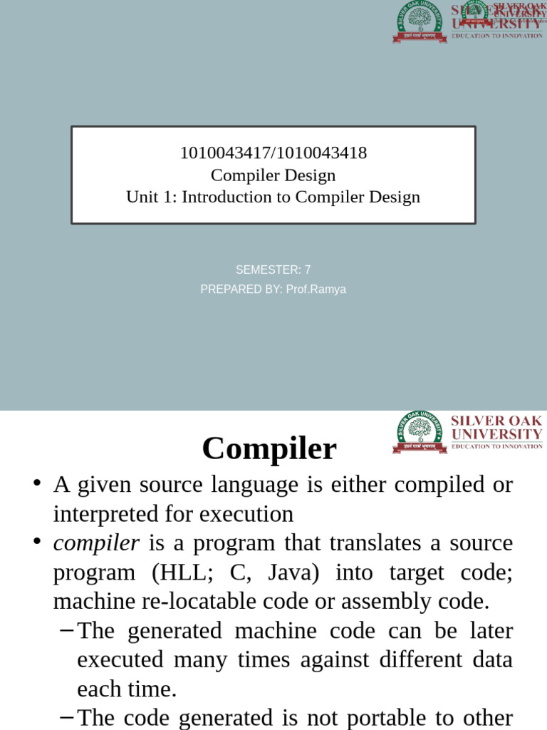 _CD -unit 1 | PDF | Parsing | Compiler
