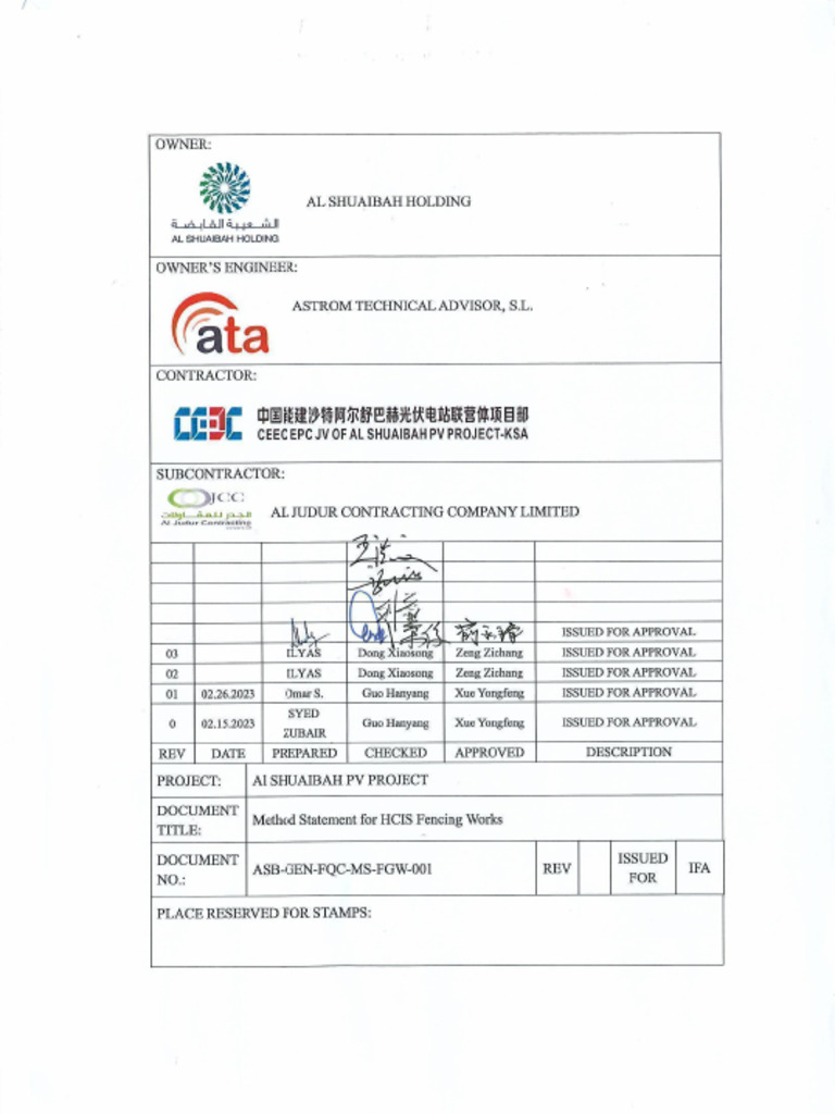 ASB1-GEN-FQC-MS-FGW-001-3-Method Statement For HCIS Fencing Works | PDF | Concrete | Personal ...