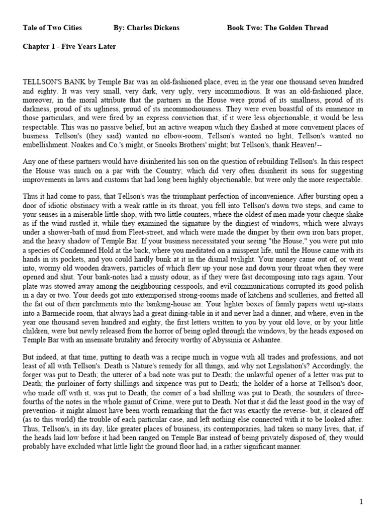 Tale of Two Cities Book Two | PDF | A Tale Of Two Cities