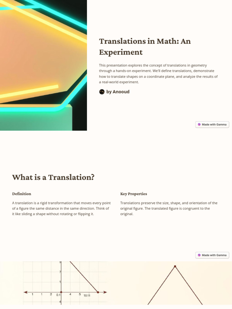 Translations in Math An Experiment | PDF | Shape | Euclidean Vector