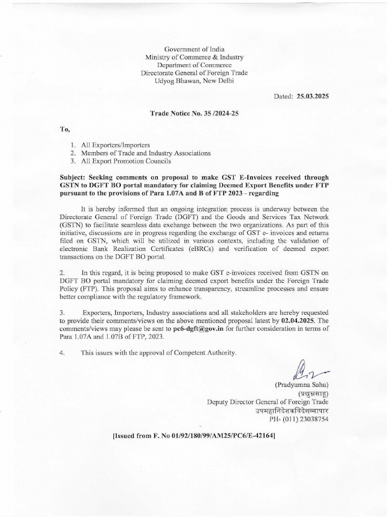 Trade Notice 35 | PDF