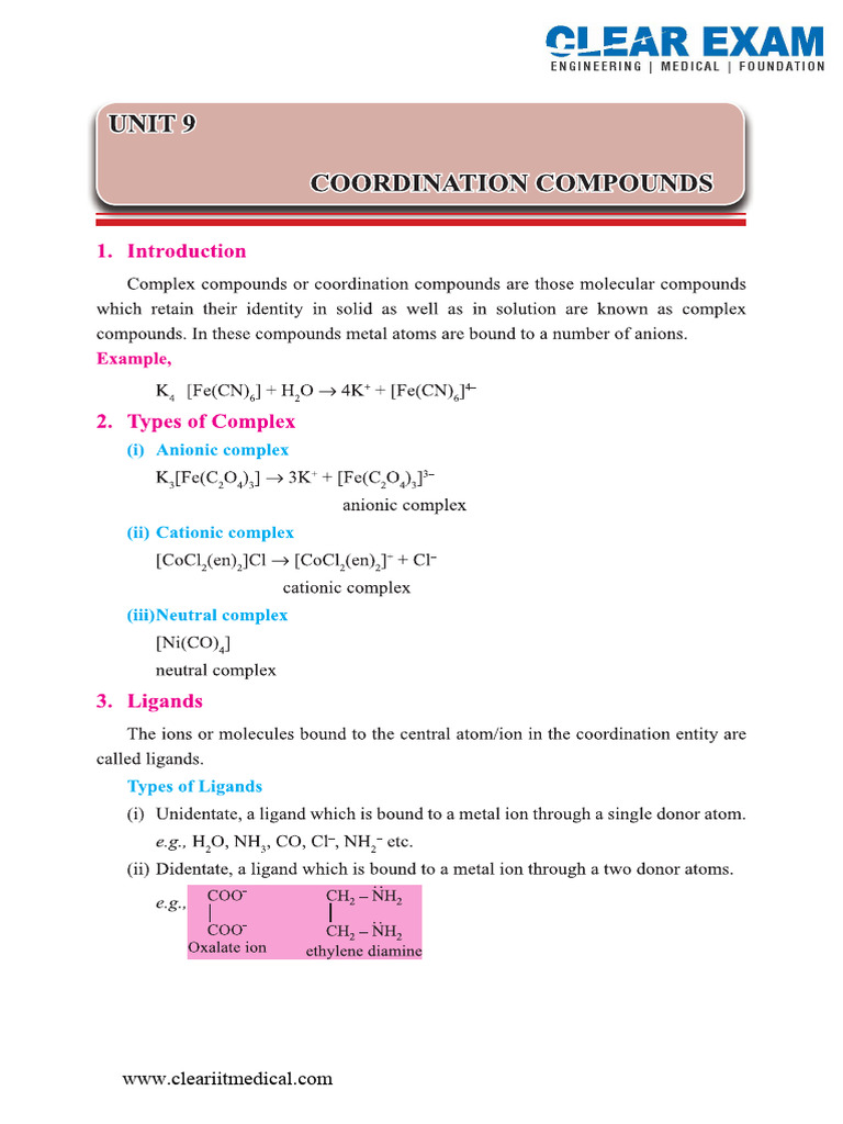 Coordination Compounds | PDF