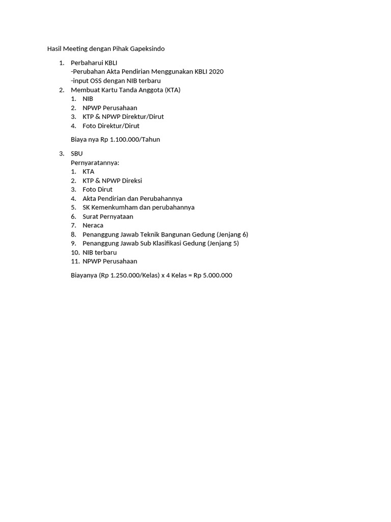 Persyaratan Pengajuan Sbu | PDF