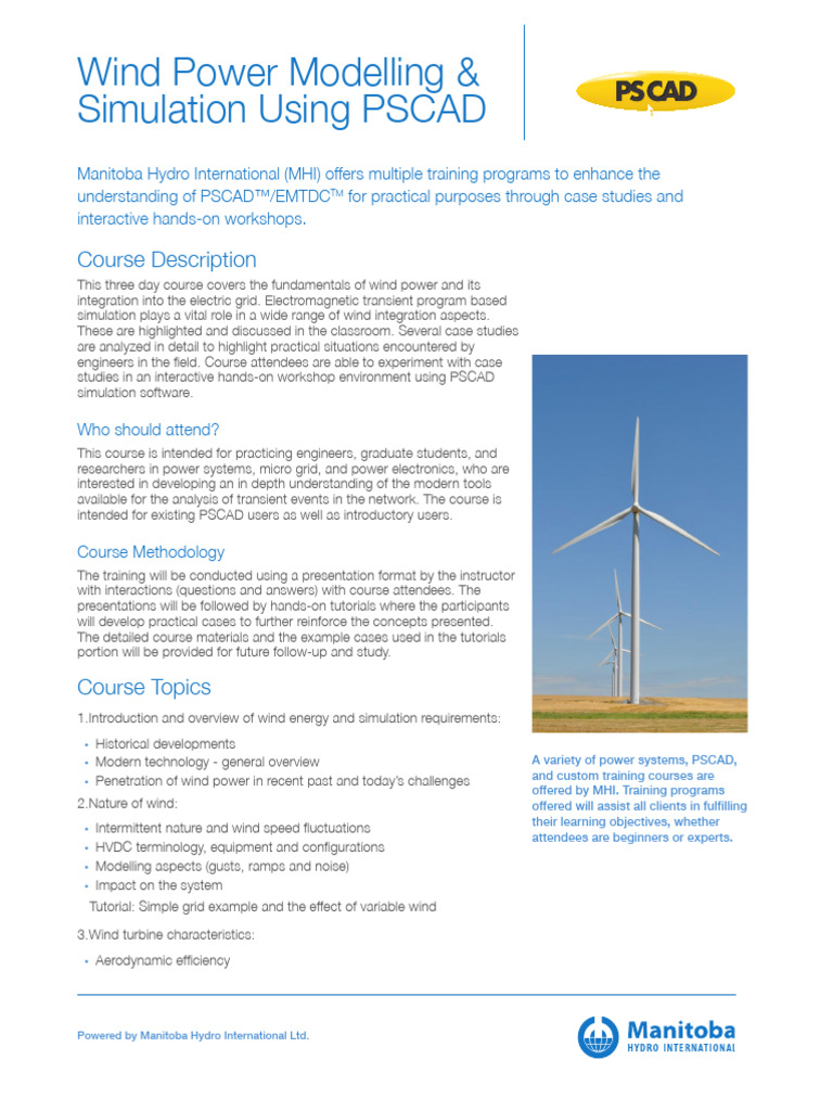 brochure_wind_power_modeling_and_simulation_using_pscad_brand_update | PDF | Power Engineering ...