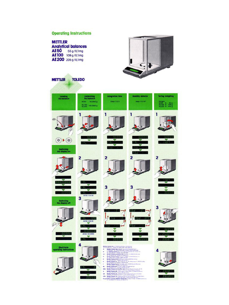 Mettler AE50 AE100 AE200 - Marshall Scientific | PDF