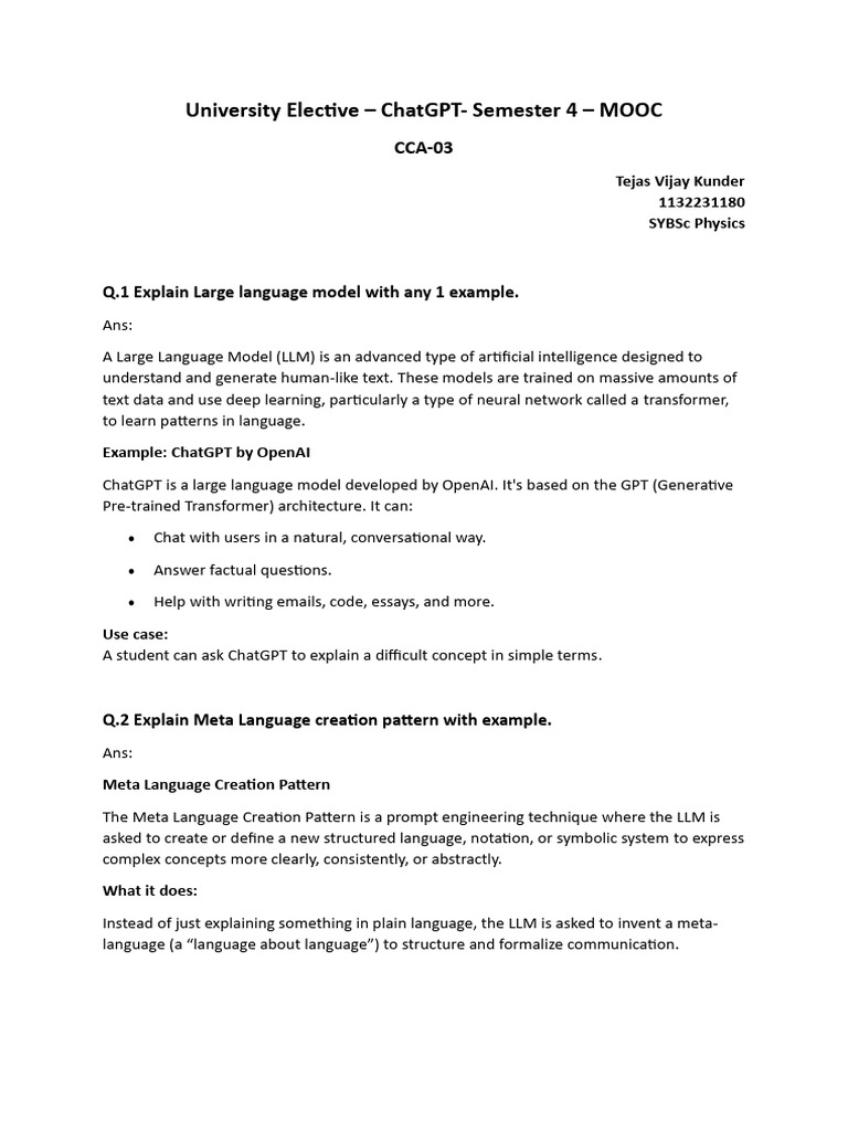 Tejas Kunder ChatGpt CCA03 | PDF | Cognitive Science | Learning