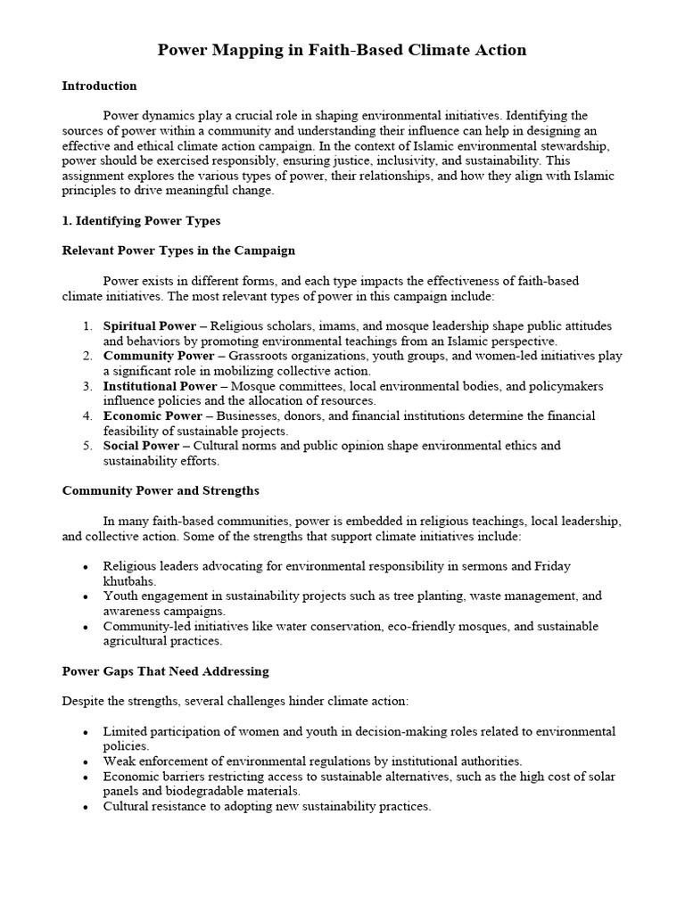 Power Mapping in Faith-Based Climate Action | PDF | Sustainability ...