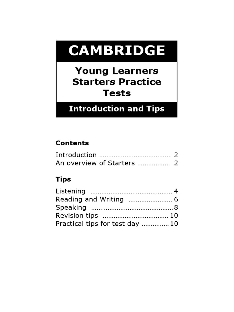 cyl_starters_introduction | PDF | Vocabulary | Word