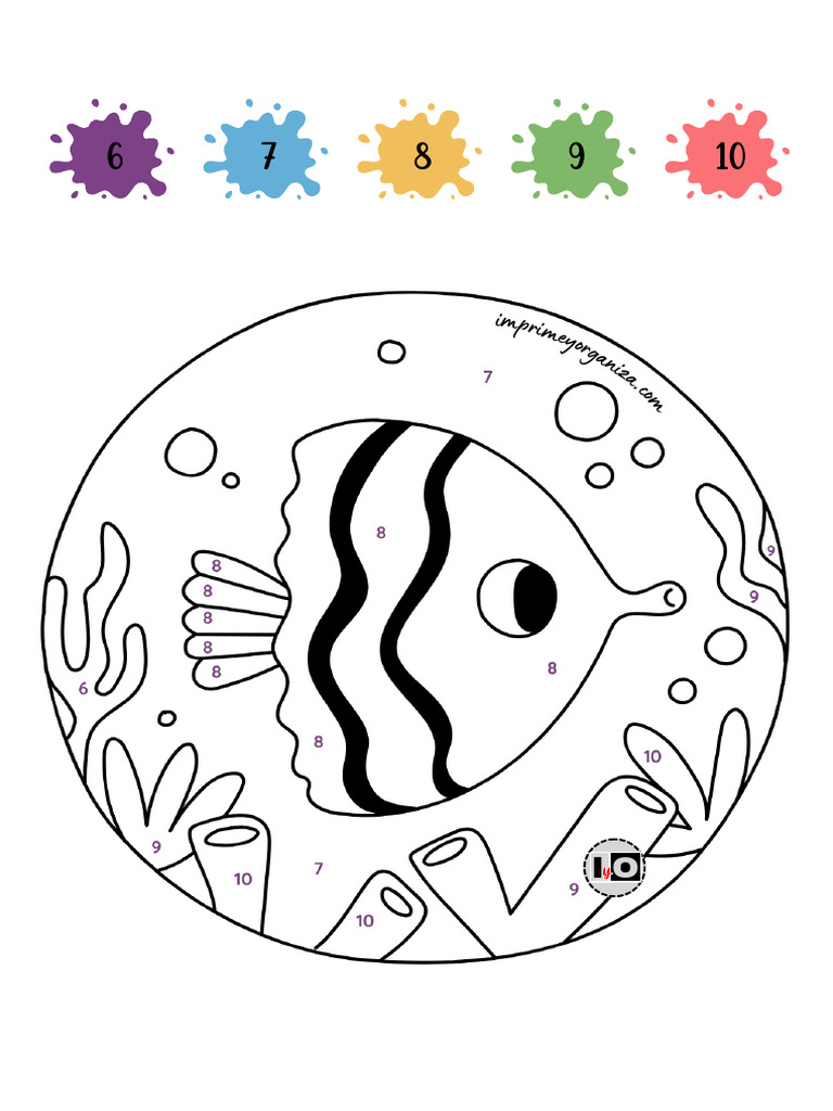 Colorear Pez Por Numeros | PDF