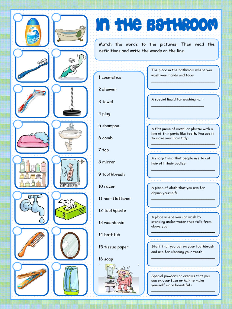 09 Bathroom Reading Matching | PDF | Bathroom | Toothbrush