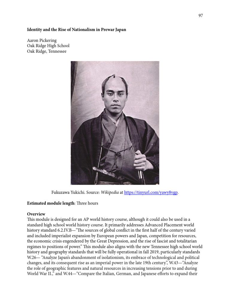 Identity and The Rise of Nationalism in Prewar Japan | PDF | Empire Of ...