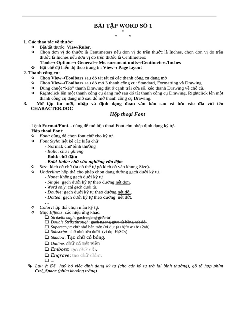 Bai Tap Word1 | PDF