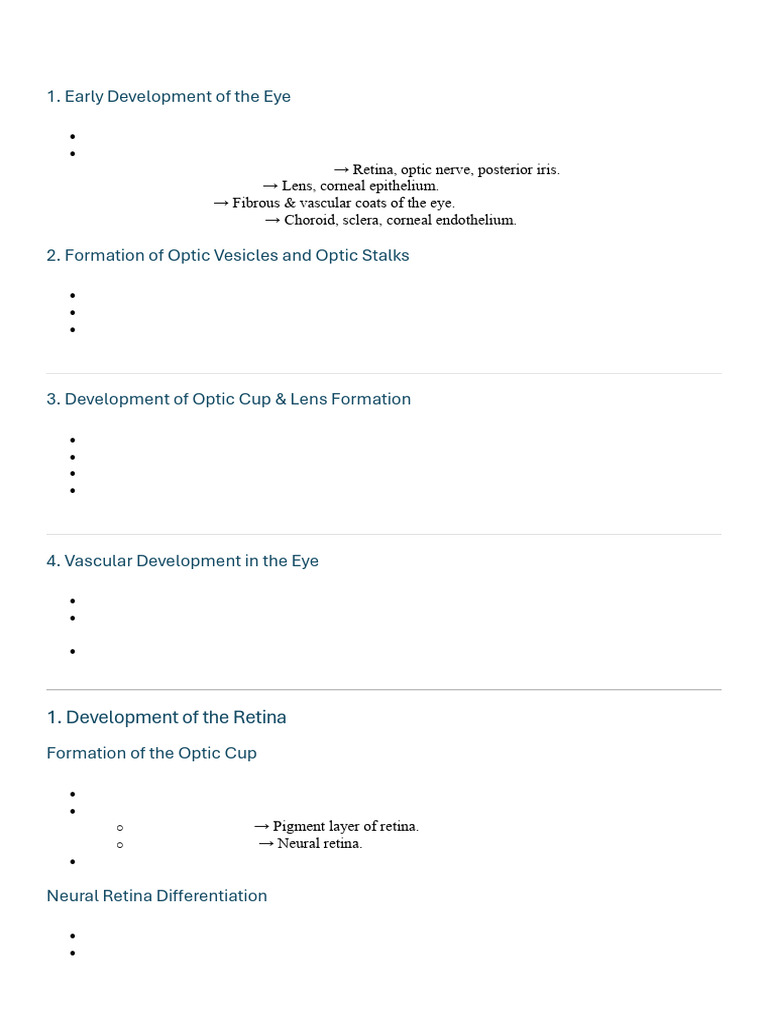 Eye Embryology | PDF | Retina | Morphology (Biology)